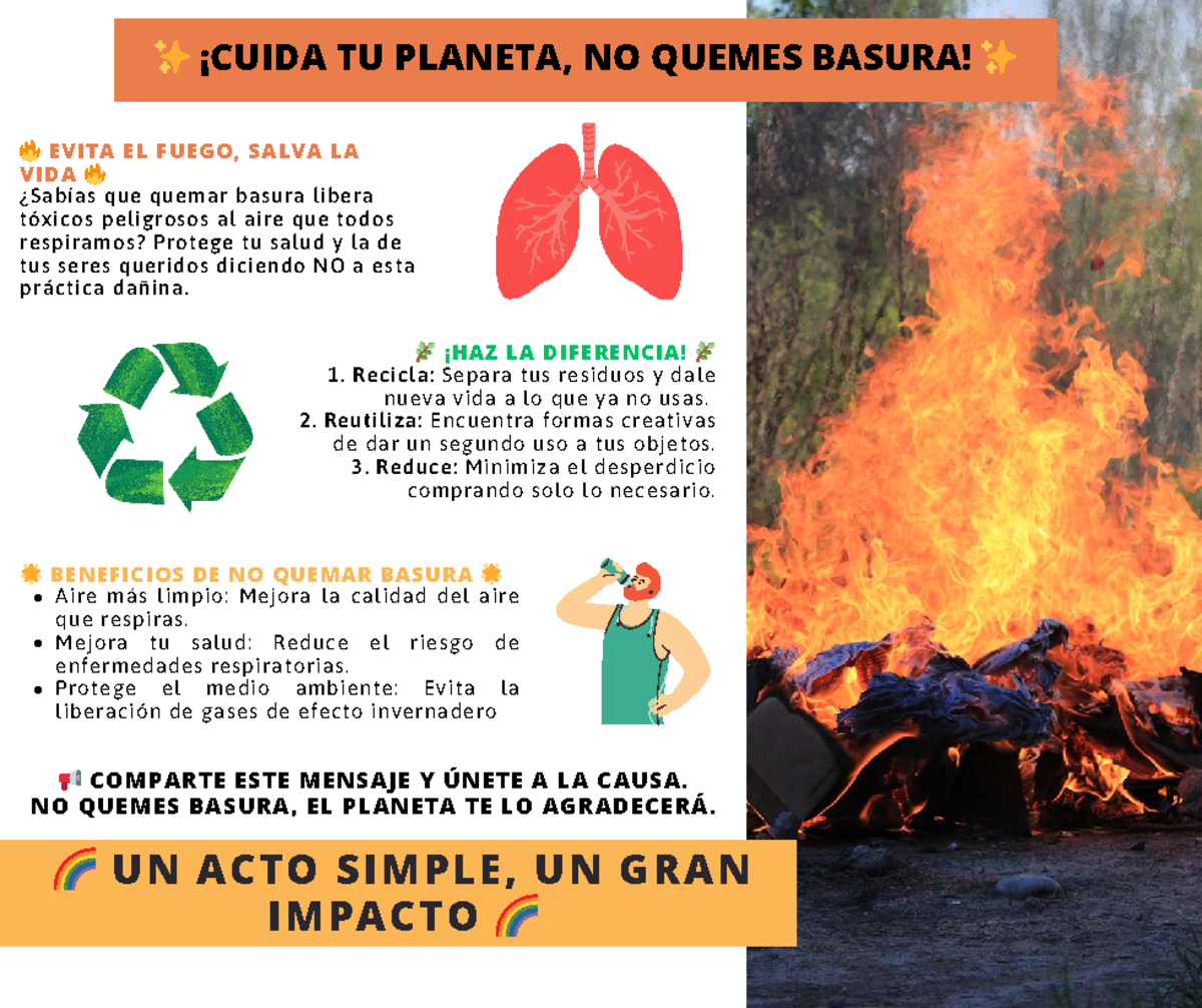 AVISO PUBLICITARIO DE LA QUEMA DE BASURA - 🔥 EVITA EL FUEGO, SALVA LA ...