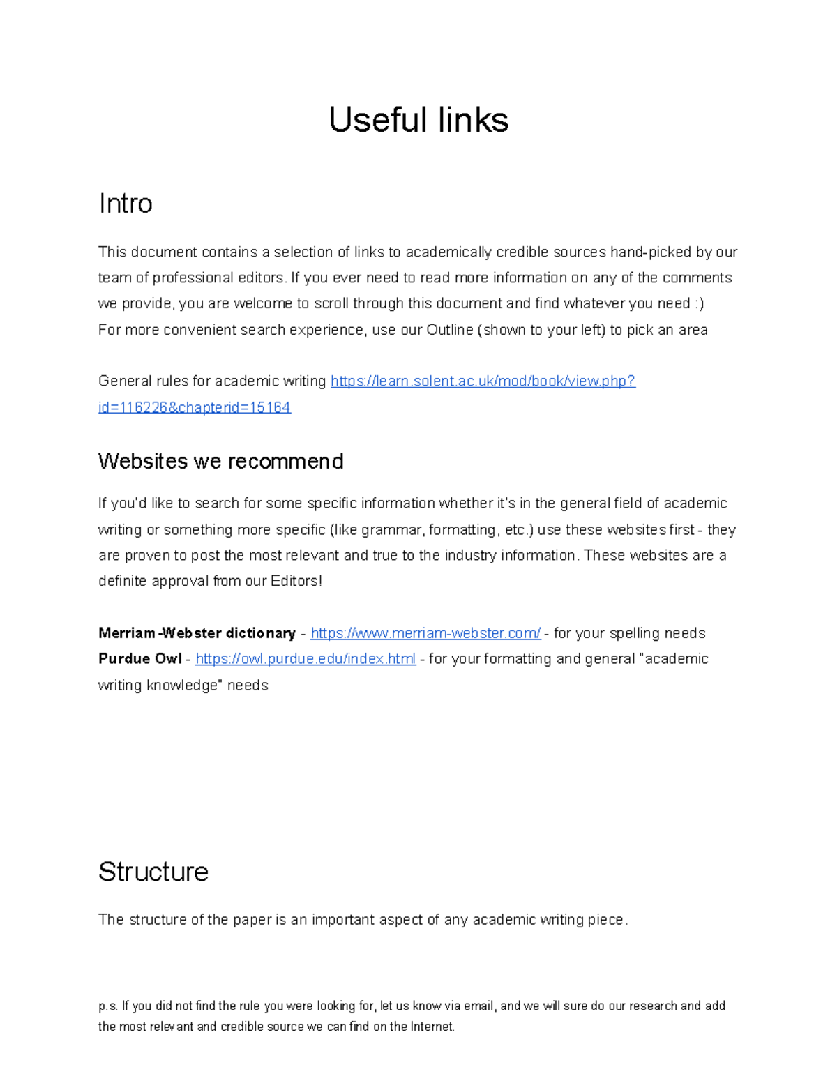 10. Useful links - guides - Useful links Intro This document contains a ...