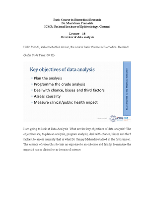 Lec-22 Elements of a protocol for research studies - Basic Course in ...