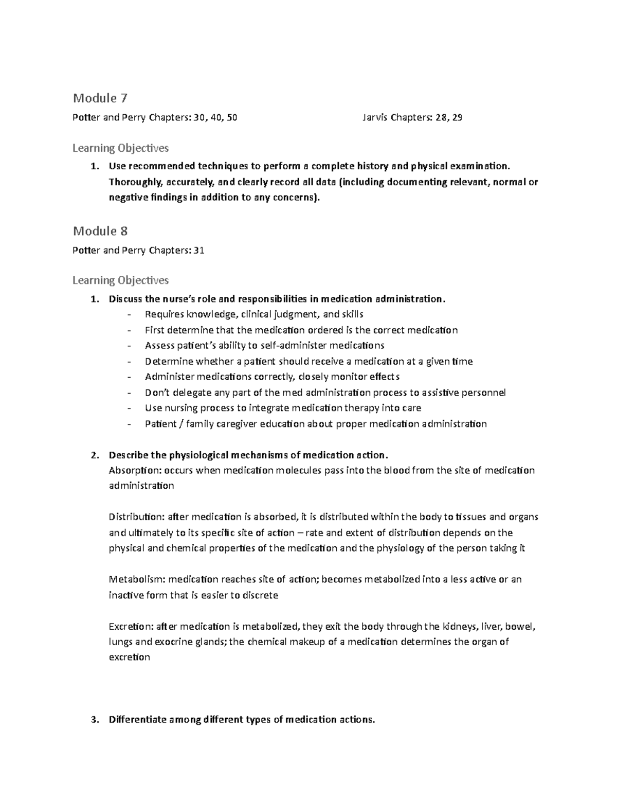 Exam 3 Study Guide - Module 7 Potter and Perry Chapters: 30, 40, 50 ...