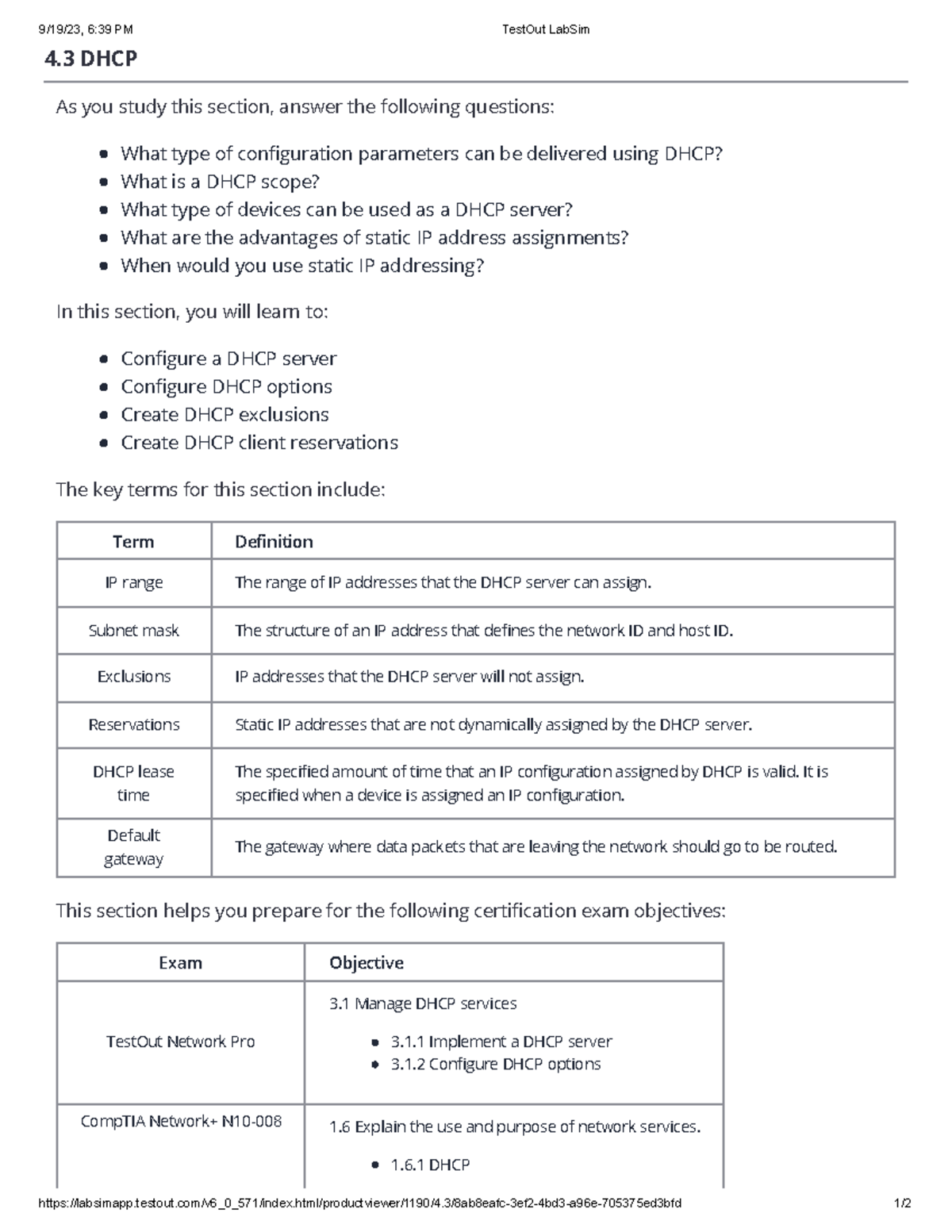 4.3 DHCP - Computer Science - Studocu