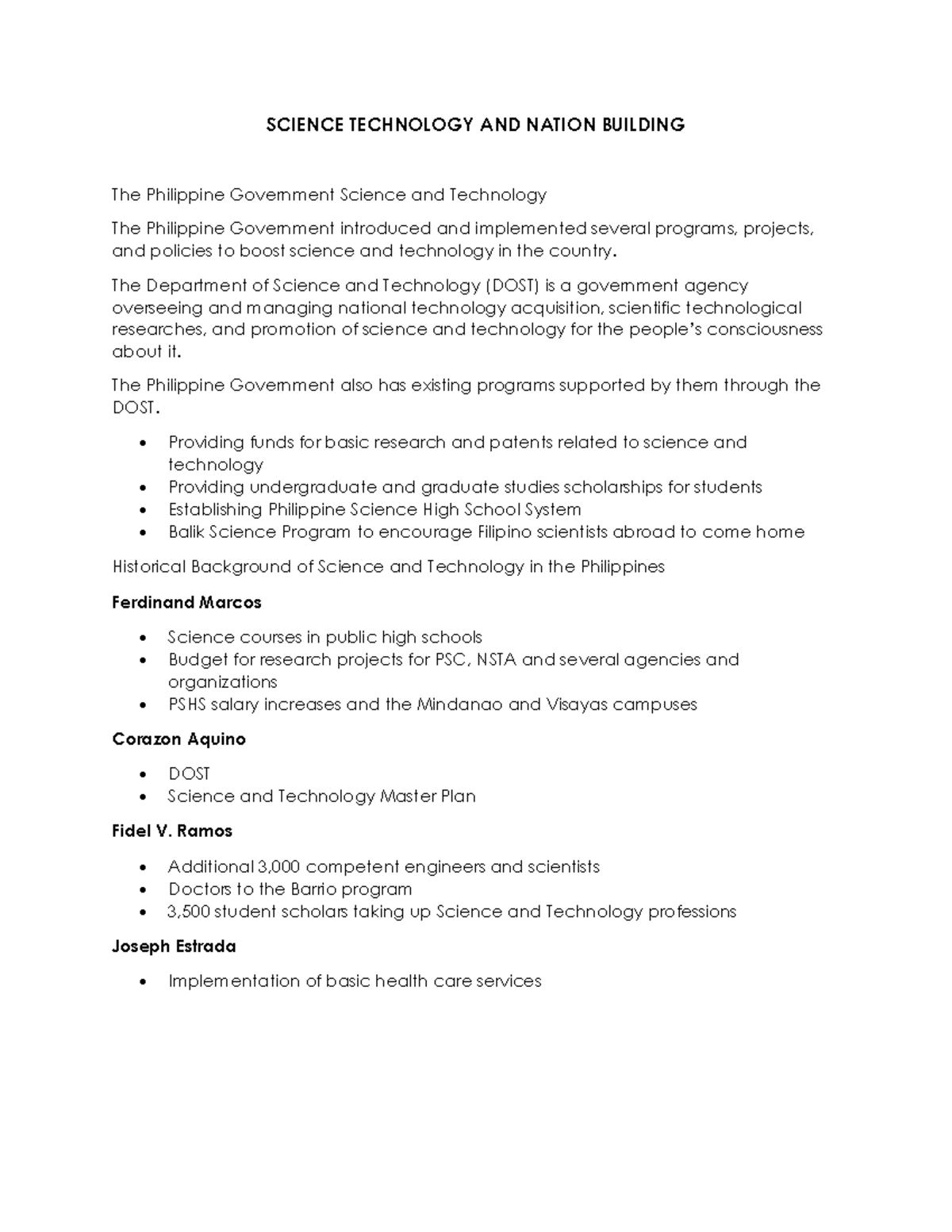 Science Technology and Nation Building - SCIENCE TECHNOLOGY AND NATION ...