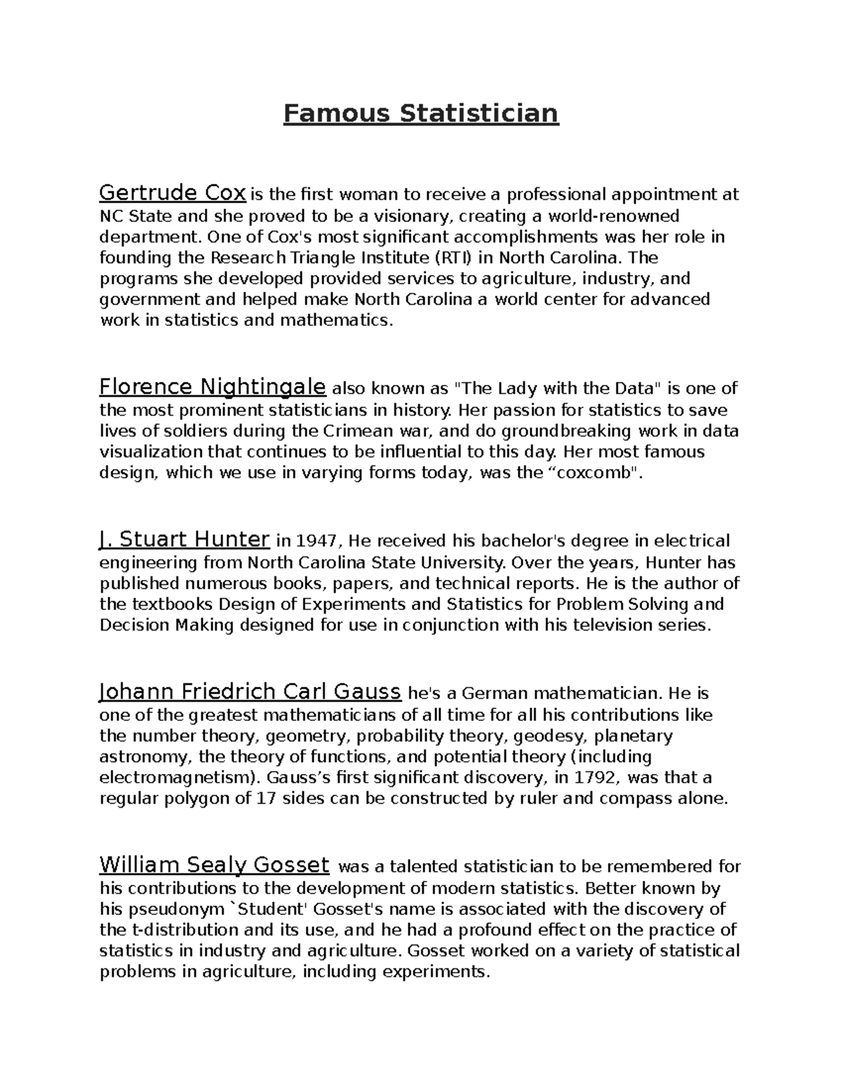 Famous Statistician - Famous Statistician Gertrude Cox is the first ...