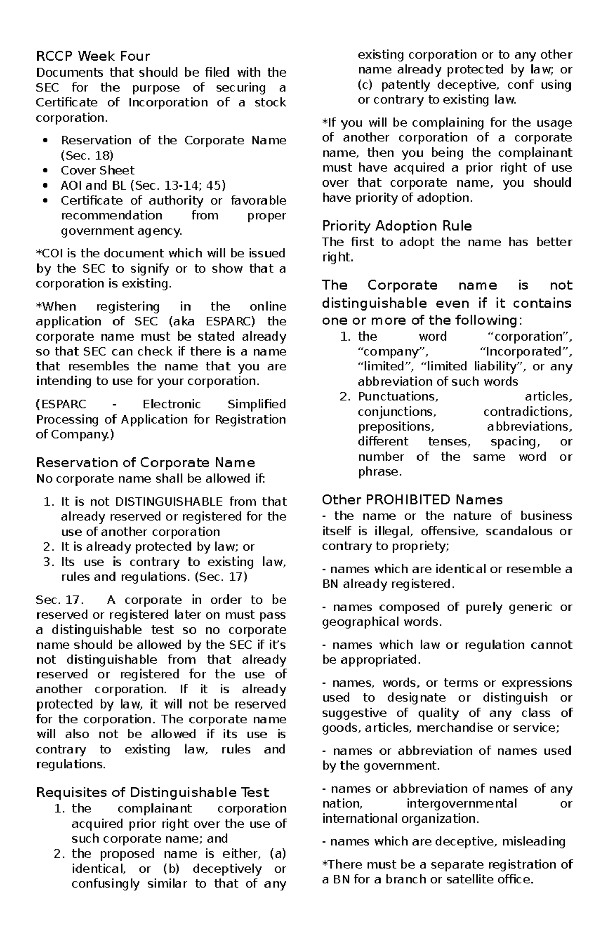 RCCP WEEK 4 - notes - RCCP Week Four Documents that should be filed ...