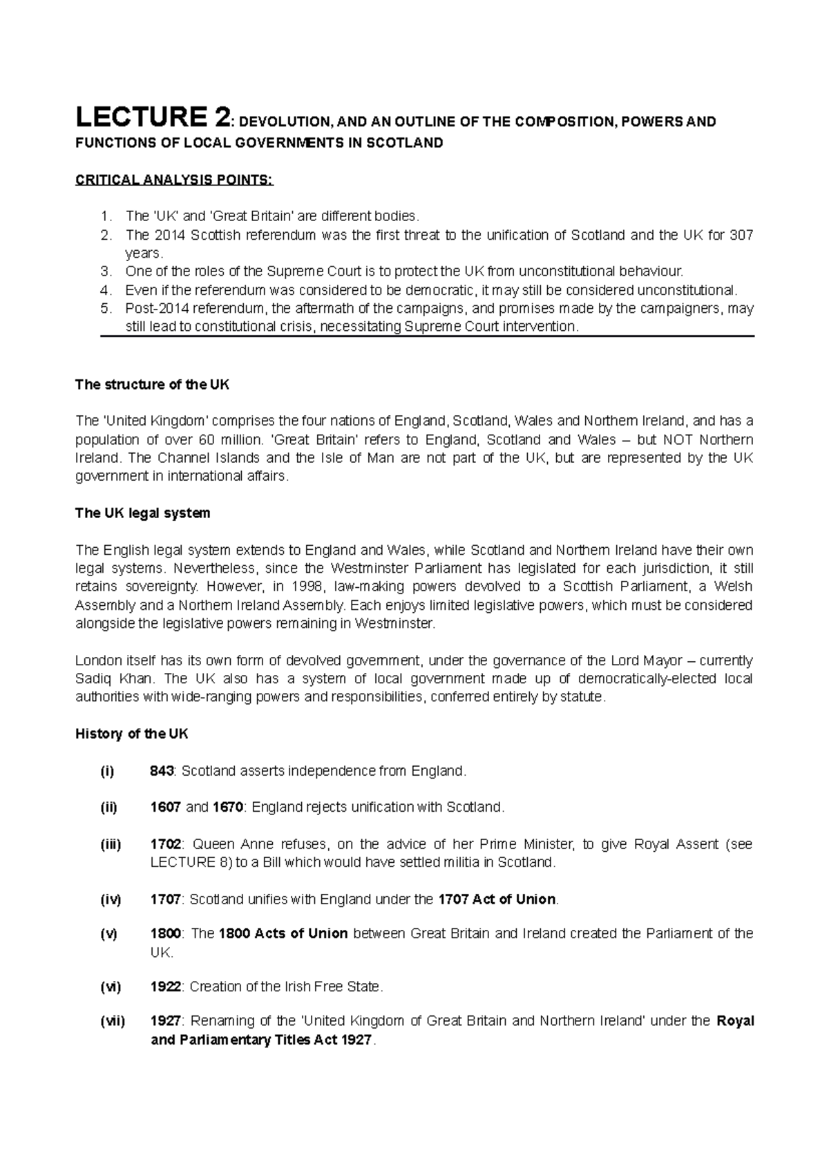 Lecture 2 - LECTURE 2: DEVOLUTION, AND AN OUTLINE OF THE COMPOSITION ...