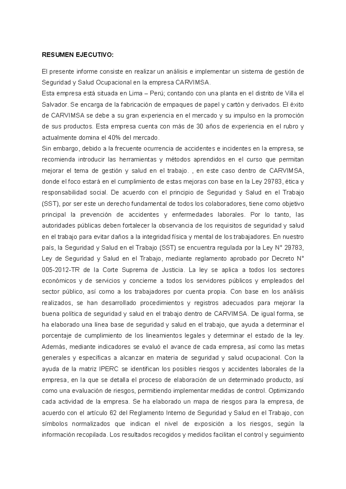 Trabajo final_TF - RESUMEN EJECUTIVO: El presente informe consiste en ...