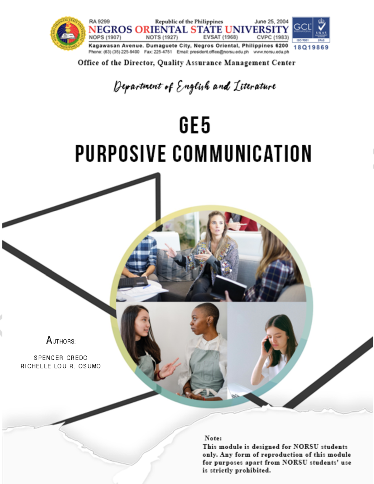 GE5 Module 2 2ND SEM - STUDY WELL - AUTHORS: SPENCER CREDO RICHELLE LOU ...