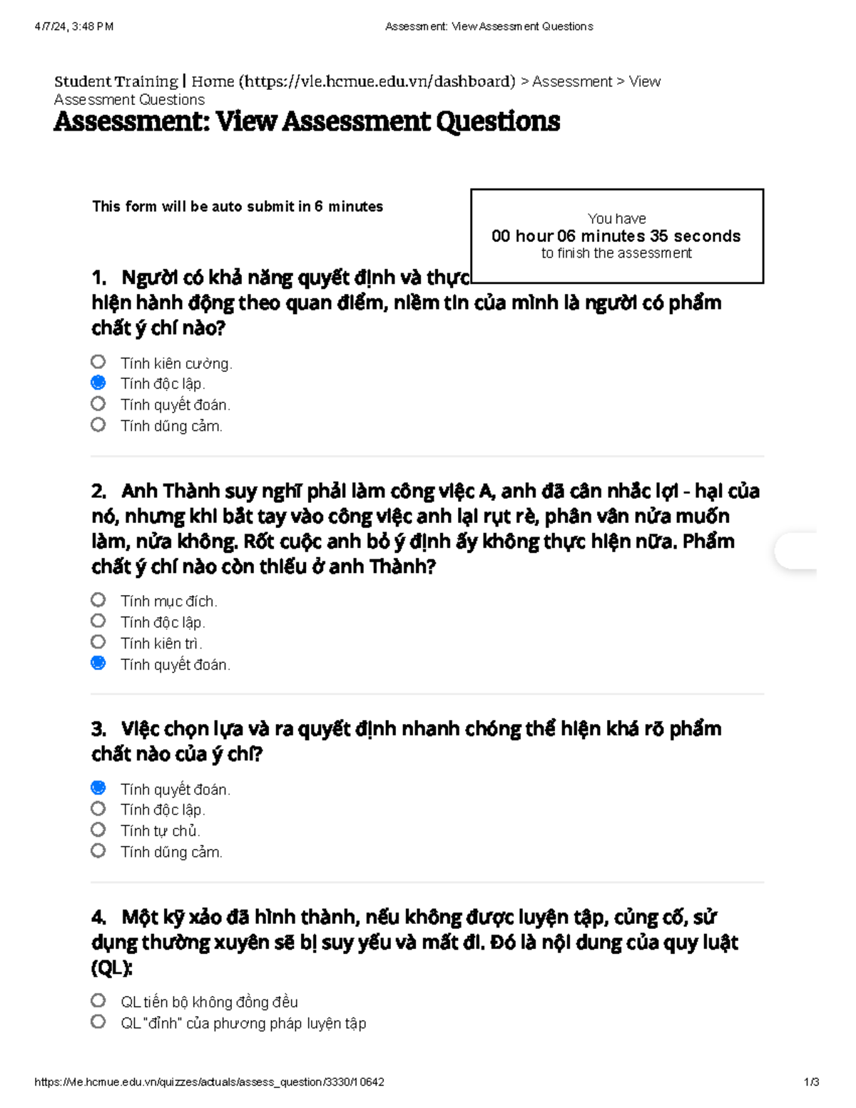 Assessment View Assessment Questions - hcmue.edu/quizzes/actuals/assess ...