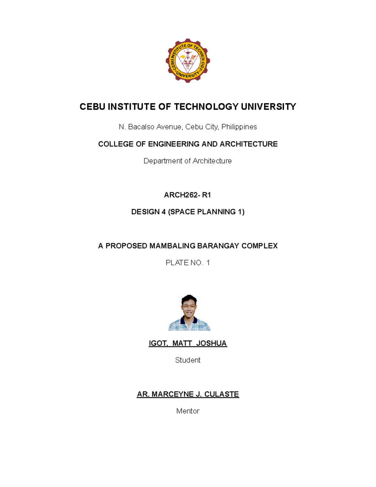 A Proposed Mambaling Barangay Complex - IGOT - CEBU INSTITUTE OF ...