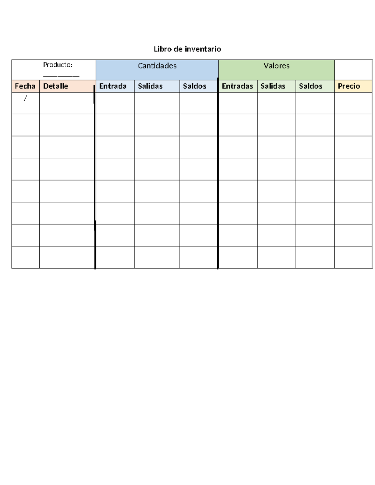 Libro de inventario - Plantilla. - Introducción a la Contabilidad ...