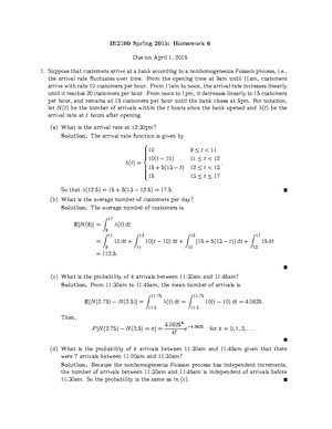 Tutorial 3 solution - Tutorial 3: Random Variables IE2100 Probability Models and Applications ...