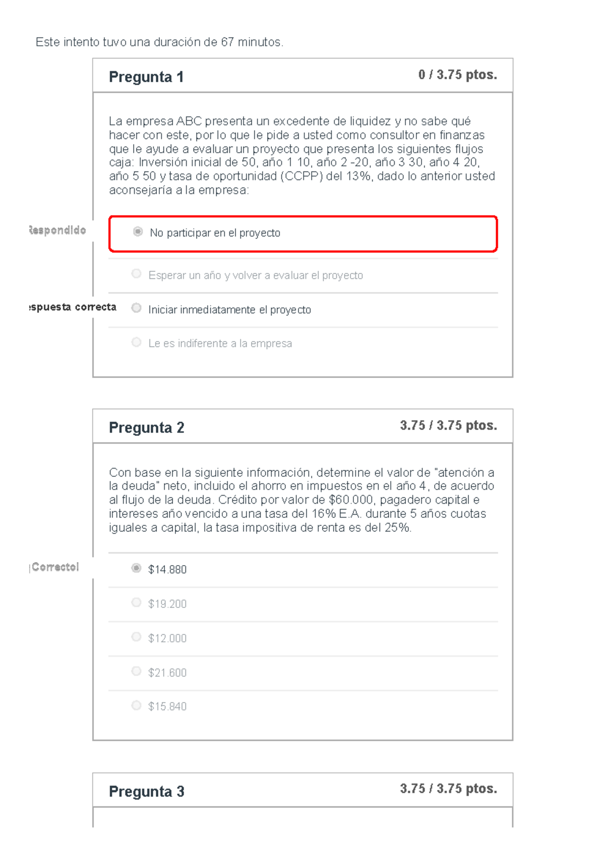 Parcial 2020 Preguntas Y Respuestas Este Intento Tuvo Una Duraci n