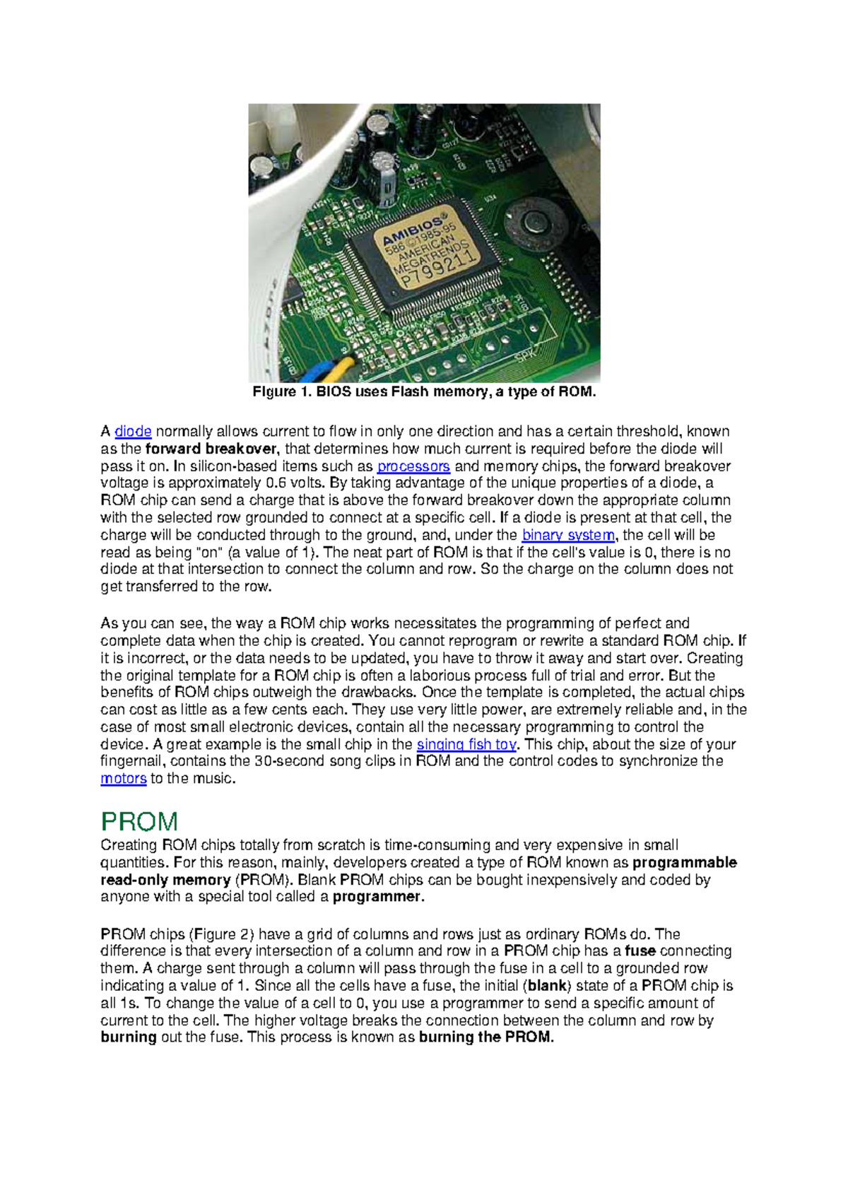 How ROM Works-2 - continuation - Figure 1. BIOS uses Flash memory, a ...