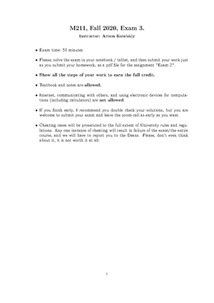 Calculus-Intermediate Value Theorem - MATH-M 211 - Studocu