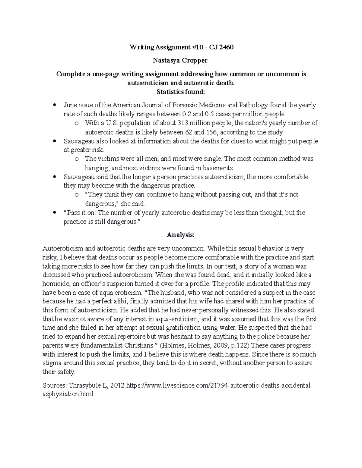 Writing Assignment 10 CJ 2460 - CJ 1010 - SLCC - Studocu