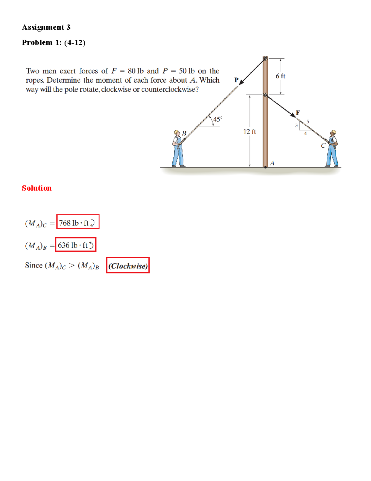 Assignment 3 Solutions - ENGI 1203 - Assignment 3 Problem 1: (4-12) Problem 2: (4-39) Problem 4 ...