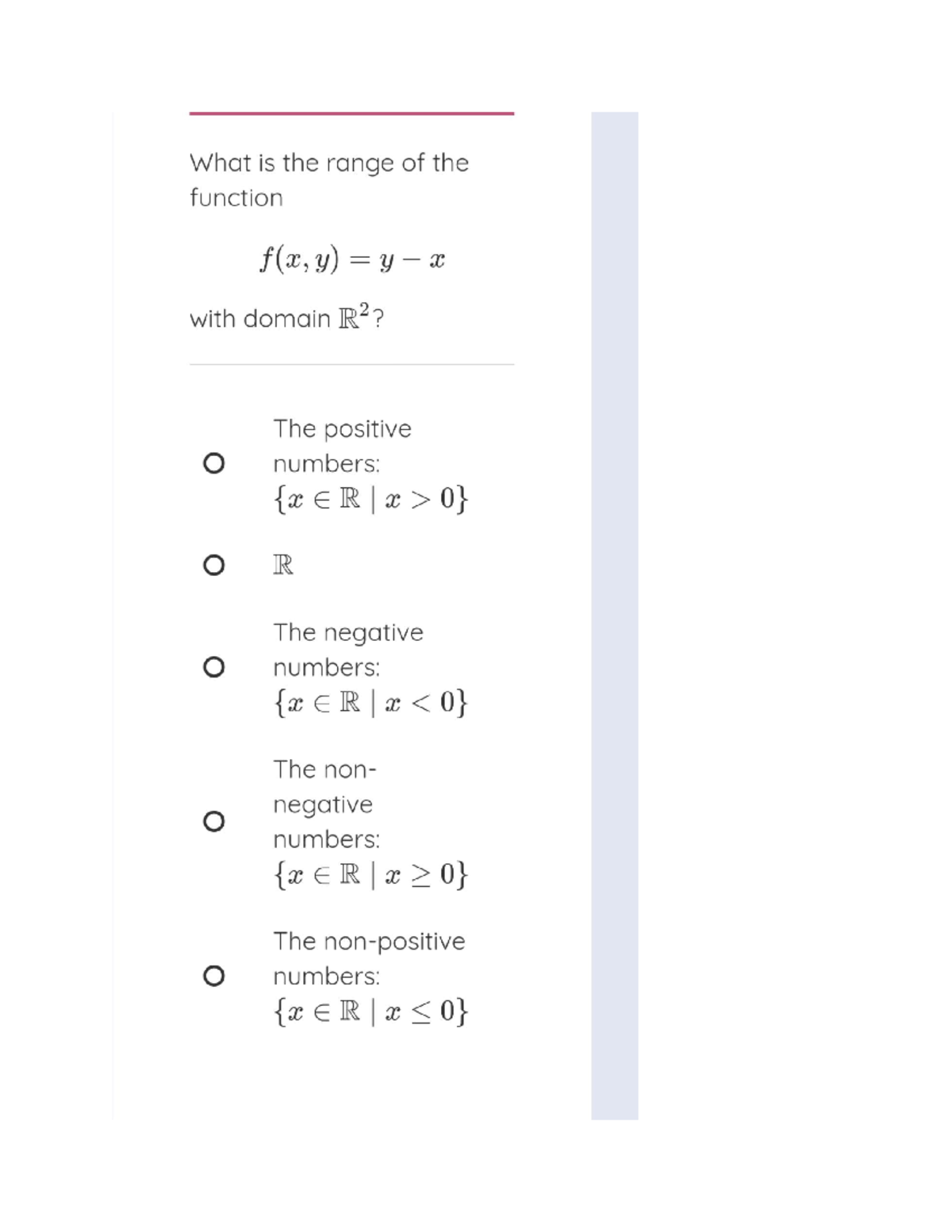 Document (13) - Math ass - What is the range of the function f(x,y) y x ...