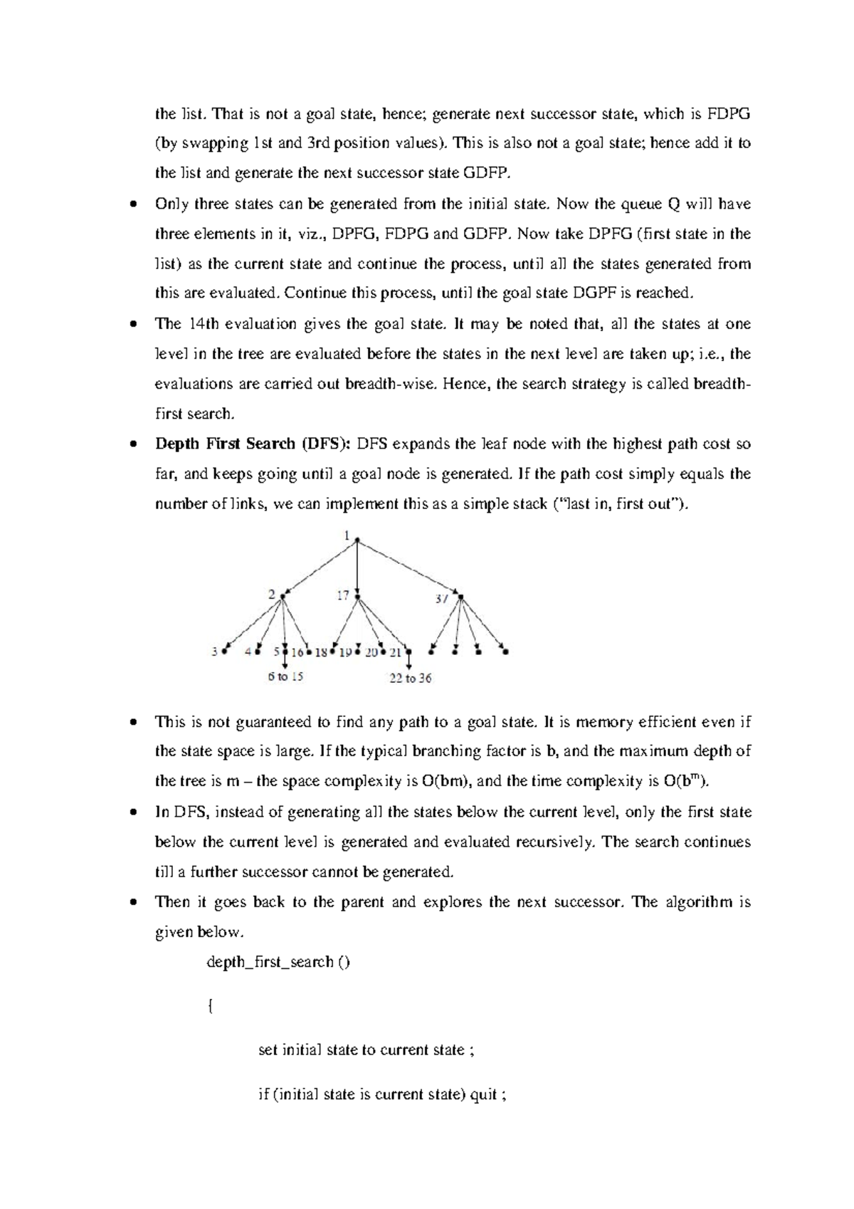 Depth First Search (DFS) (Artificial inteligence) - the list. That is ...