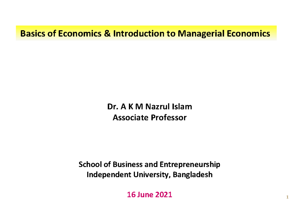 Chapter 1 - work description - 1 Basics of Economics & Introduction to ...
