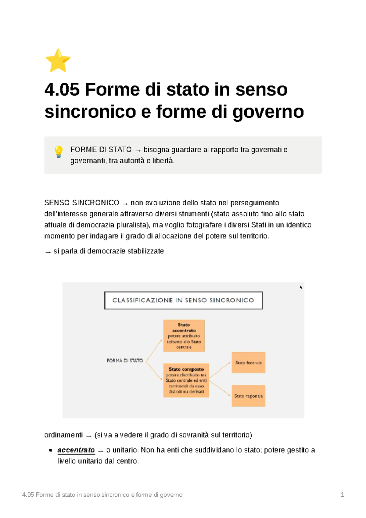 4 - forme di stato sincroniche - ⭐ 4 Forme di stato in senso sincronico ...
