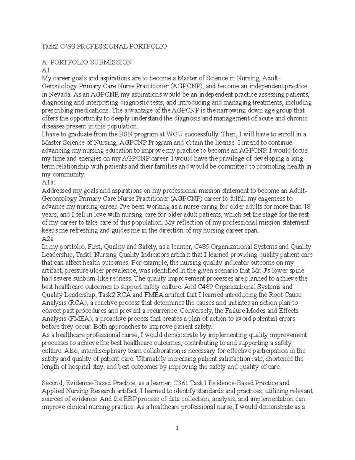 Task2 C493 Professional Portpolio - Task2 C493 PROFESSIONAL PORTFOLIO A ...