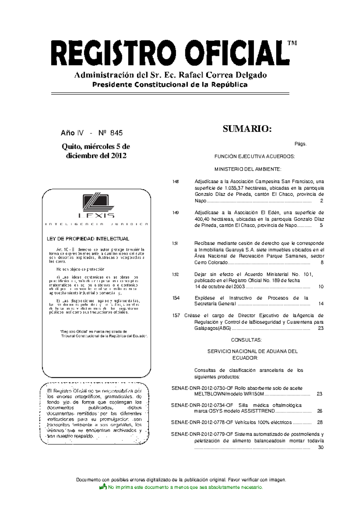 Instructivo-No-154 - Instructivo - Documento con posibles errores digitalizado de la publicación ...