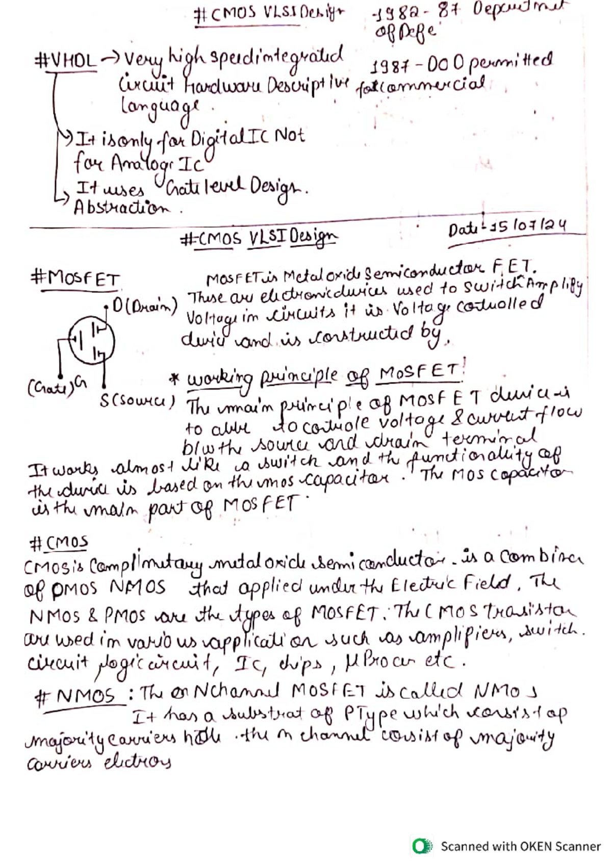Cmos - Cmos class notes - CMOS VLSI Design Department of peepe VHOL ...