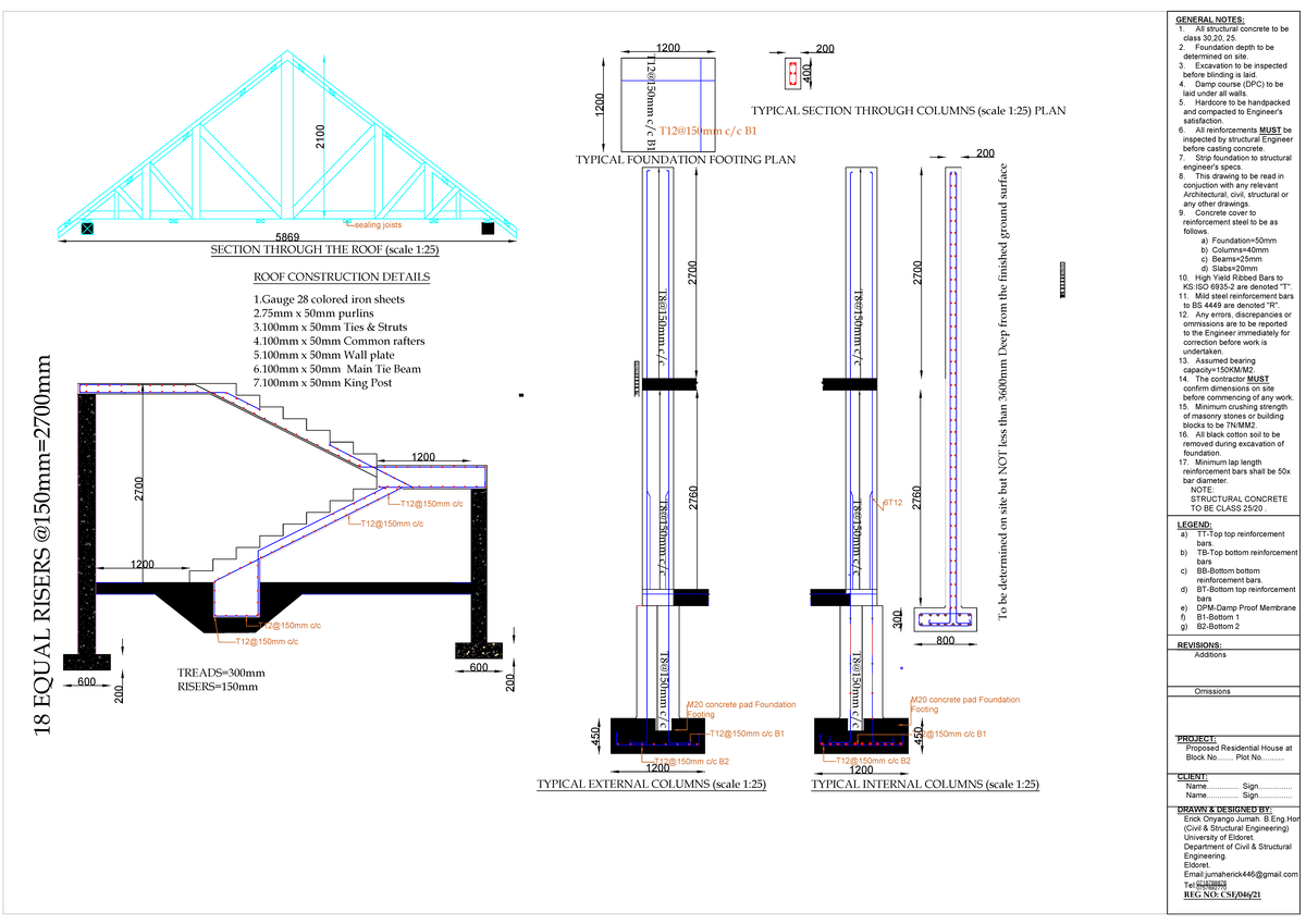 CSE 046 21 drw 1 - It's a good practical material - T12@150mm c/c T12 ...
