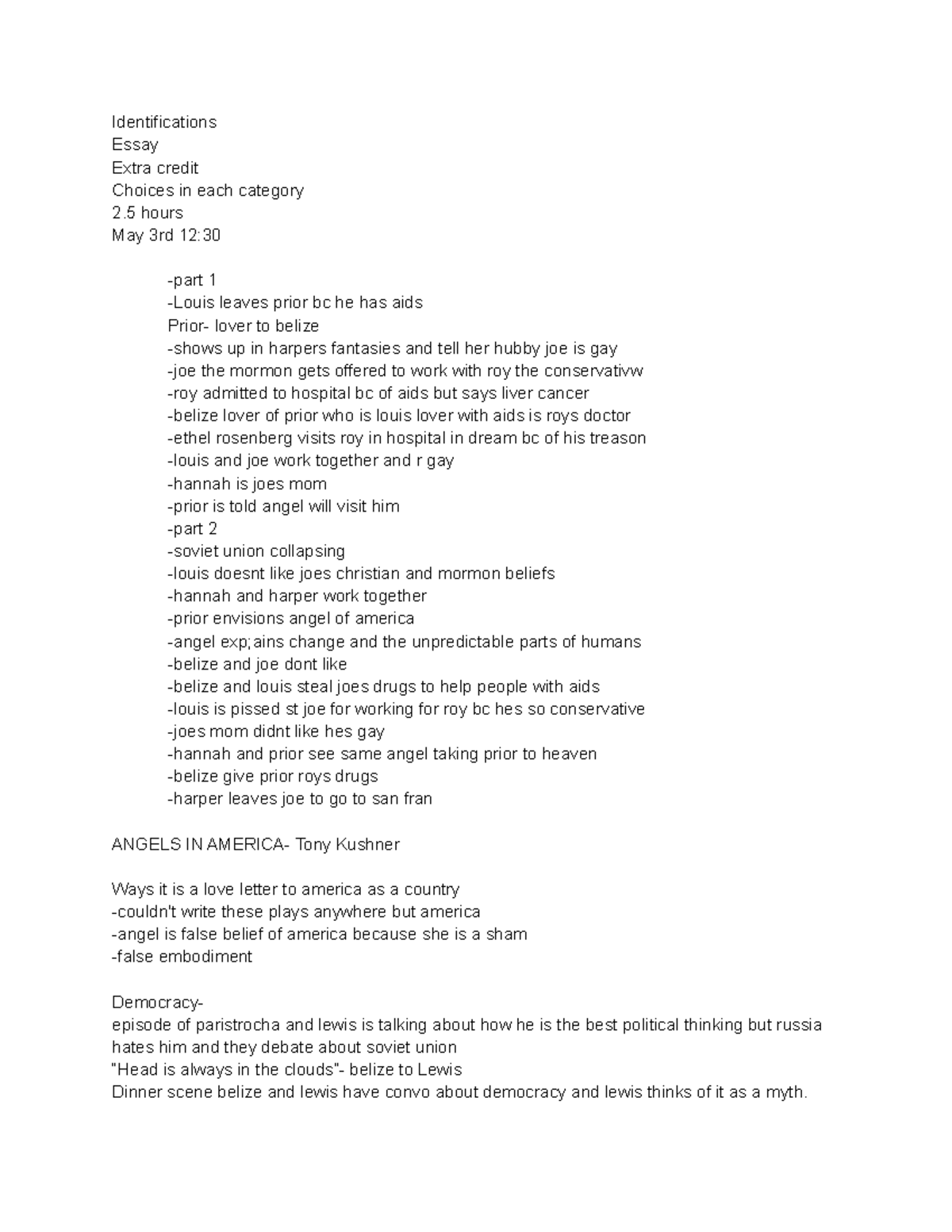 English final exam review notes - Identifications Essay Extra credit ...