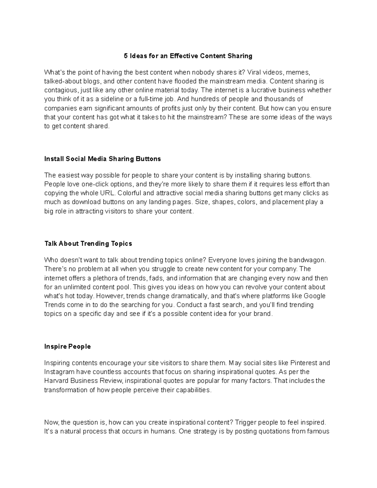 5 Ideas for an Effective Content Sharing - 5 Ideas for an Effective ...
