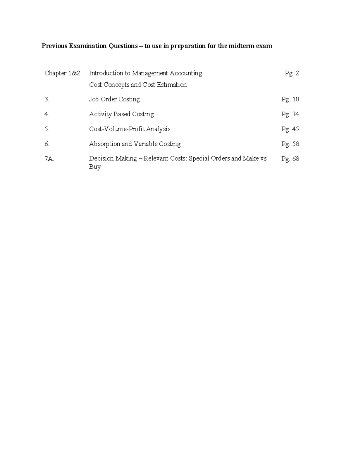 Previous Examination Questions for MT Practice - Previous Examination ...