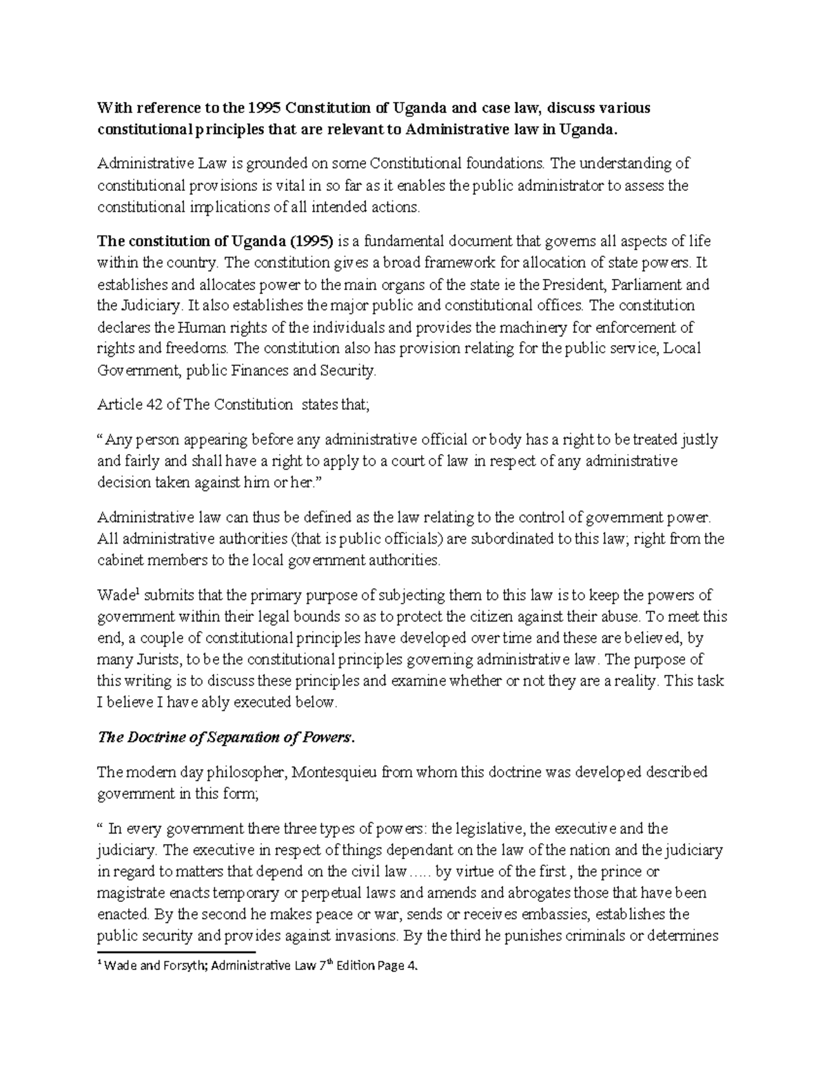 Administrative law - MAKE MORE RESEARCH - With reference to the 1995 ...