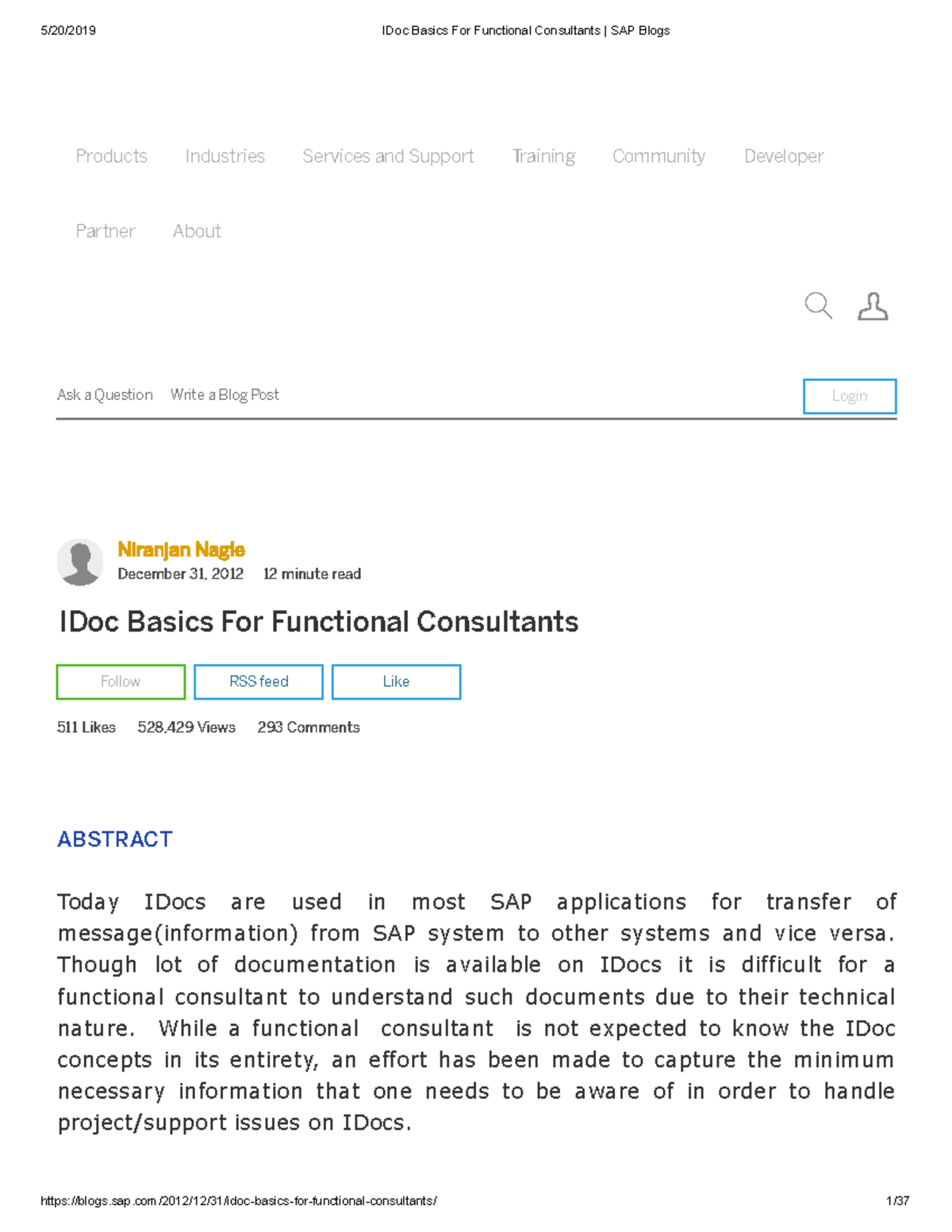 IDoc Basics For Functional Consultants SAP Blogs - Products Industries ...