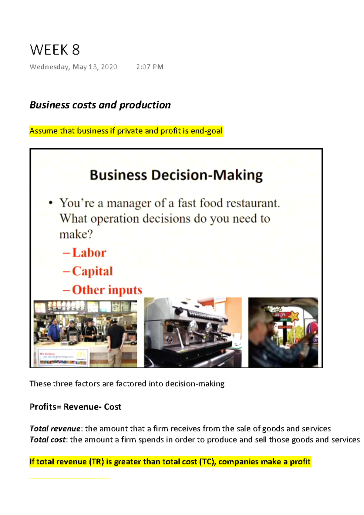 WEEK 8 - lecture slides and notes for principles of microeconomics ...