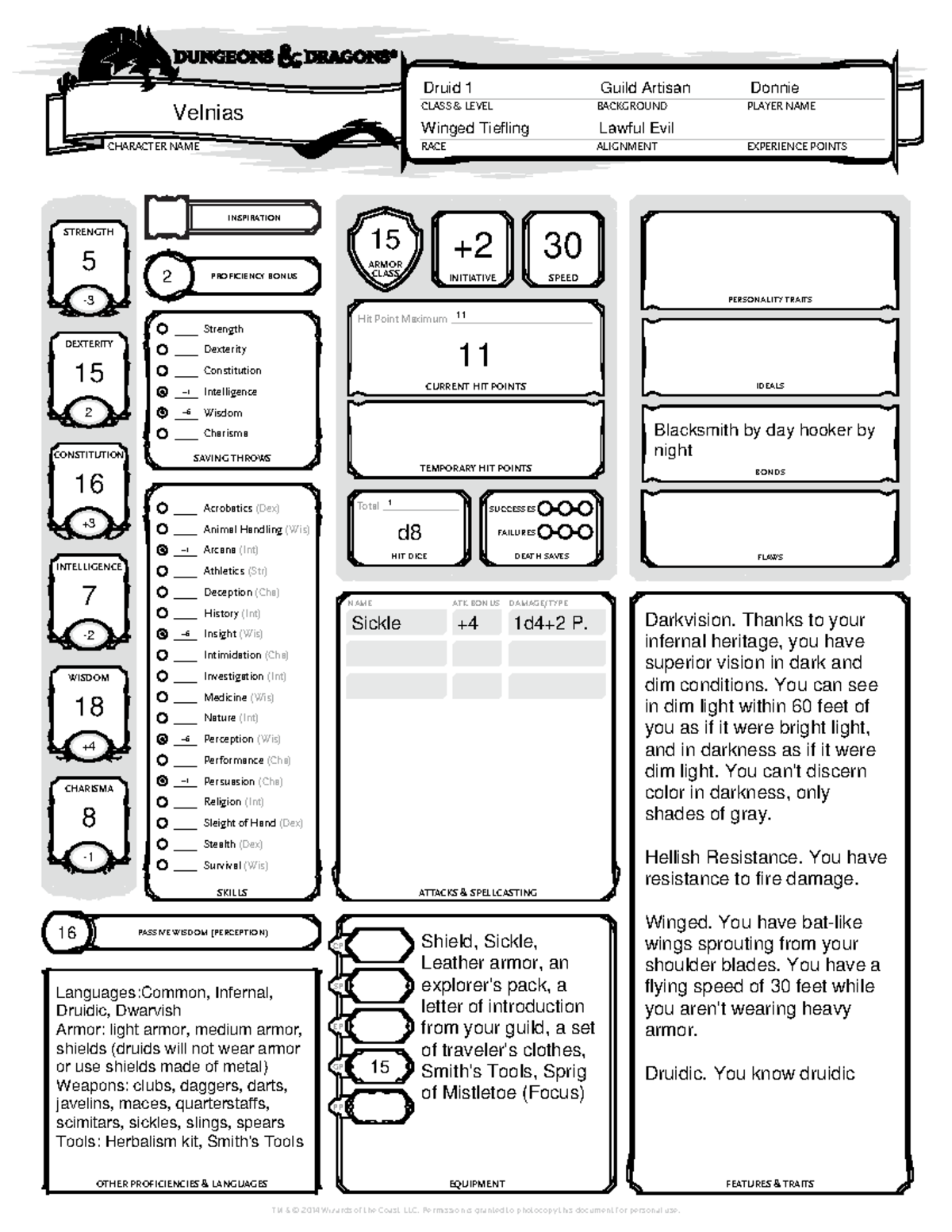 Character Sheet 3Pgs Complete - RACE CLASS & LEVEL PLAYER NAME CHARACTER NAME BACKGROUND - Studocu