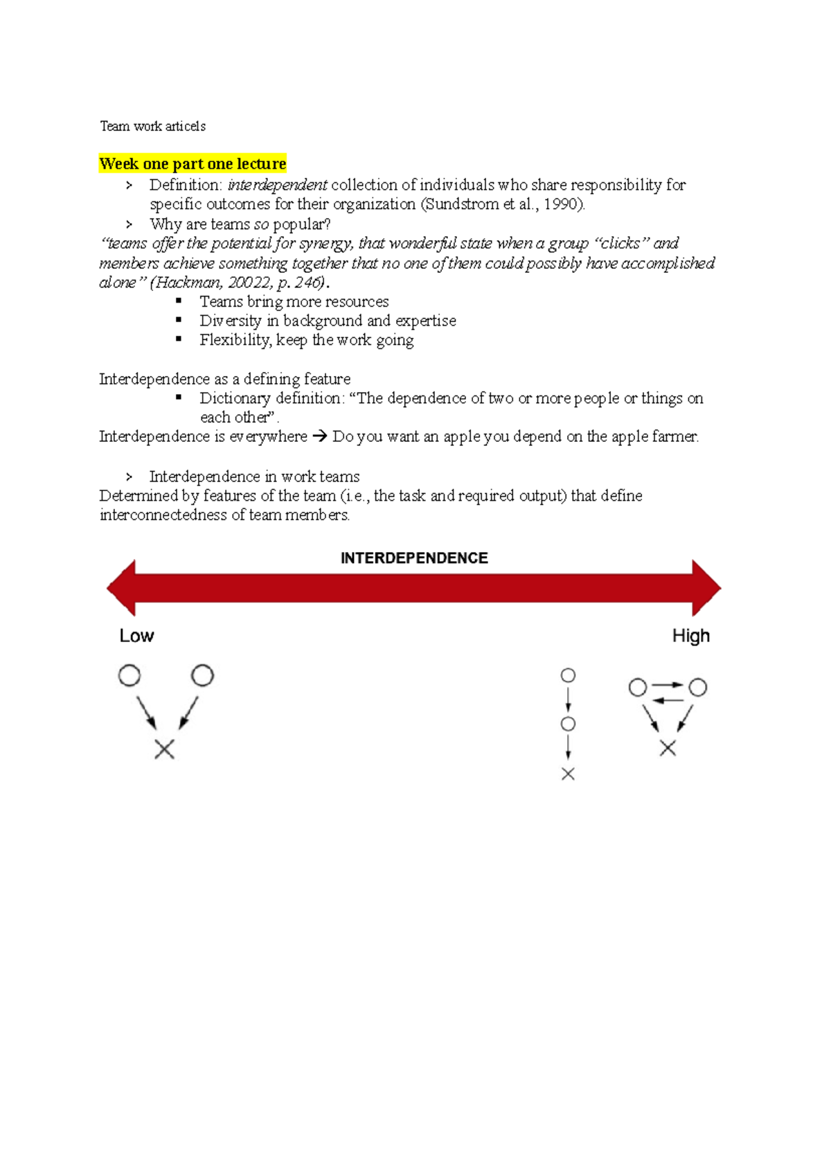 Team work lectures and articles - Team work articels Week one part one ...