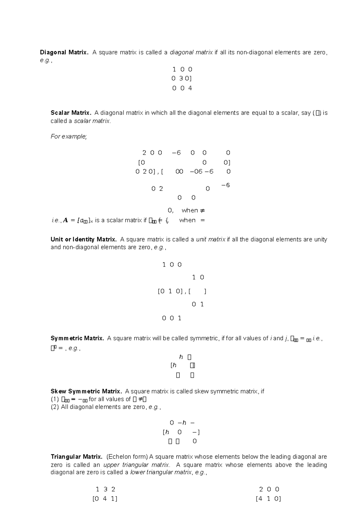 Adv. Math for Engineers - Diagonal Matrix. A square matrix is called a ...