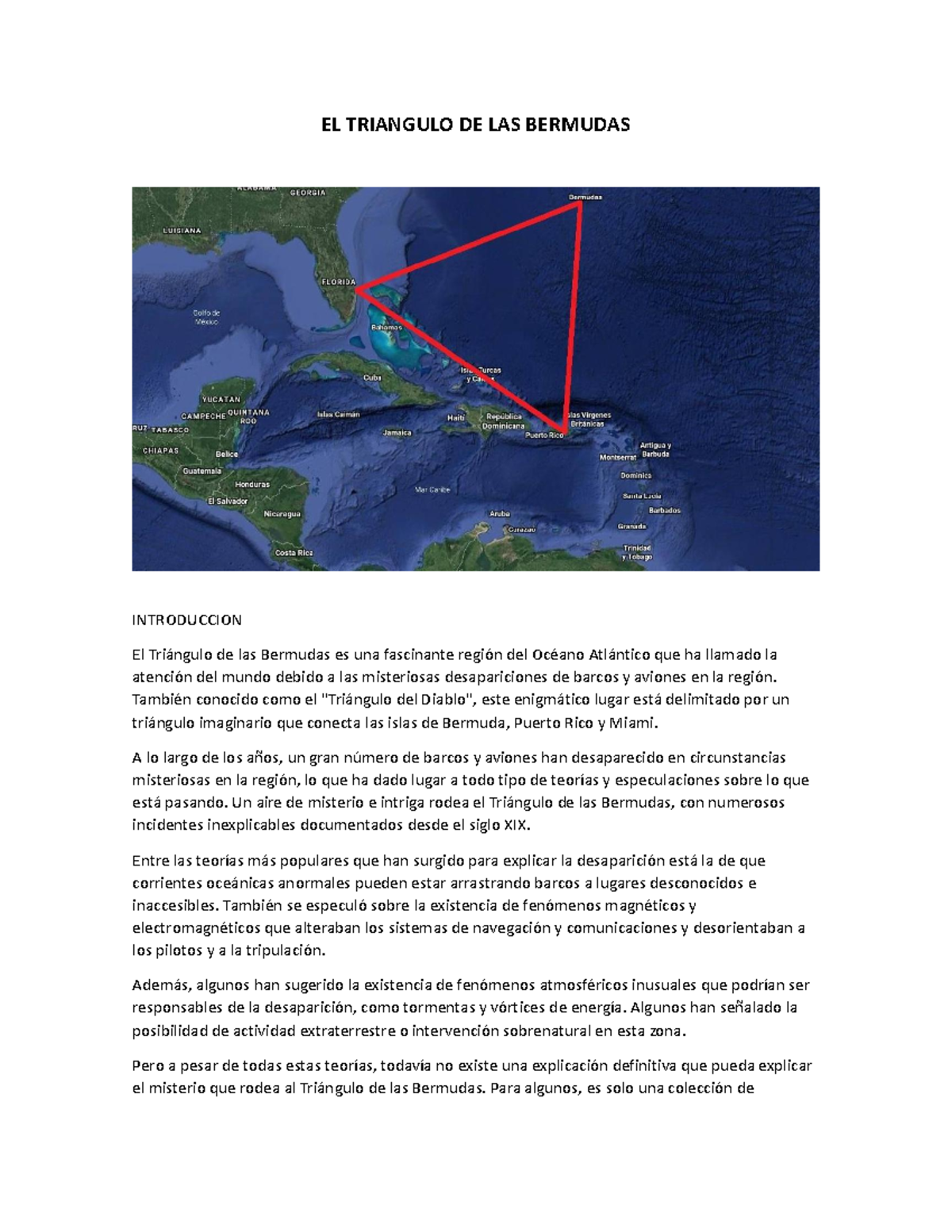 Triangulo DE LAS Bermudas - EL TRIANGULO DE LAS BERMUDAS INTRODUCCION ...
