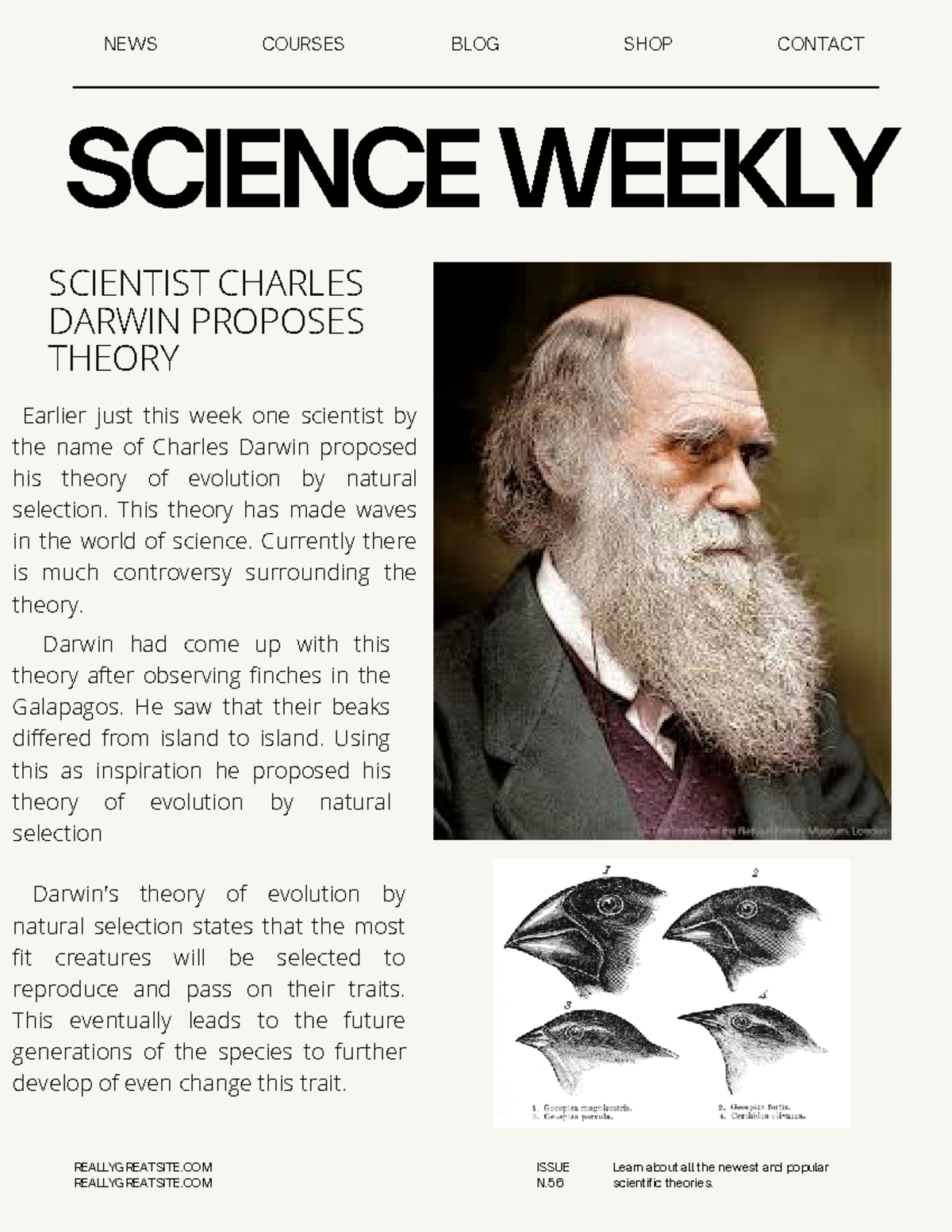 Darwin Newspaper - NEWS COURSES BLOG SHOP CONTACT ISSUE N ...