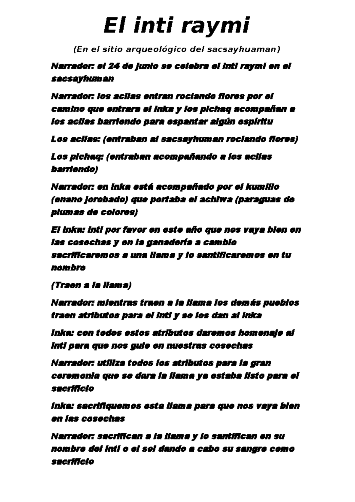 El inti raymi - Studocu
