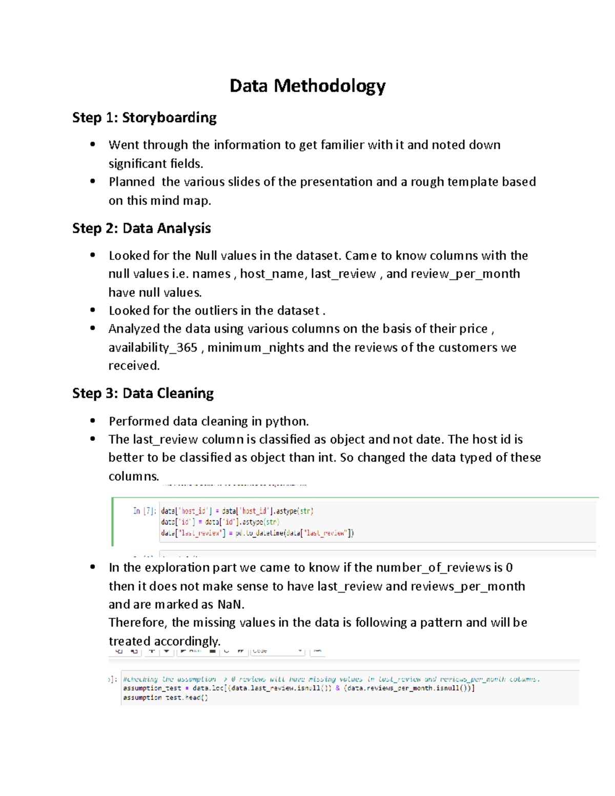 Methodology - This is an Assignment. - Data Methodology Step 1 ...