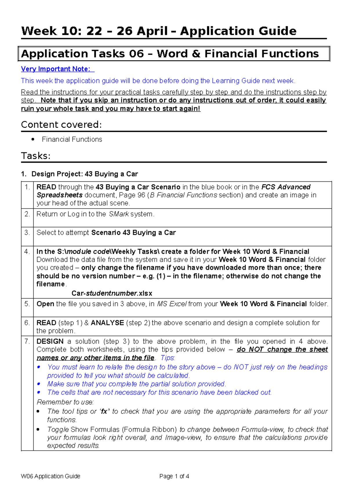 P06 Application Guide - Week 10: 22 – 26 April – Application Guide ...