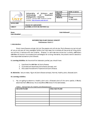 Laboratory 4 - This will give you ideas on performance tasks that you ...