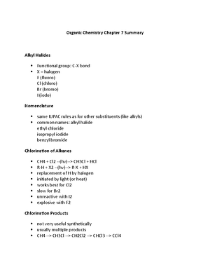 Organic Chemistry Chapter 4 Summary - Organic Chemistry Chapter 4 ...