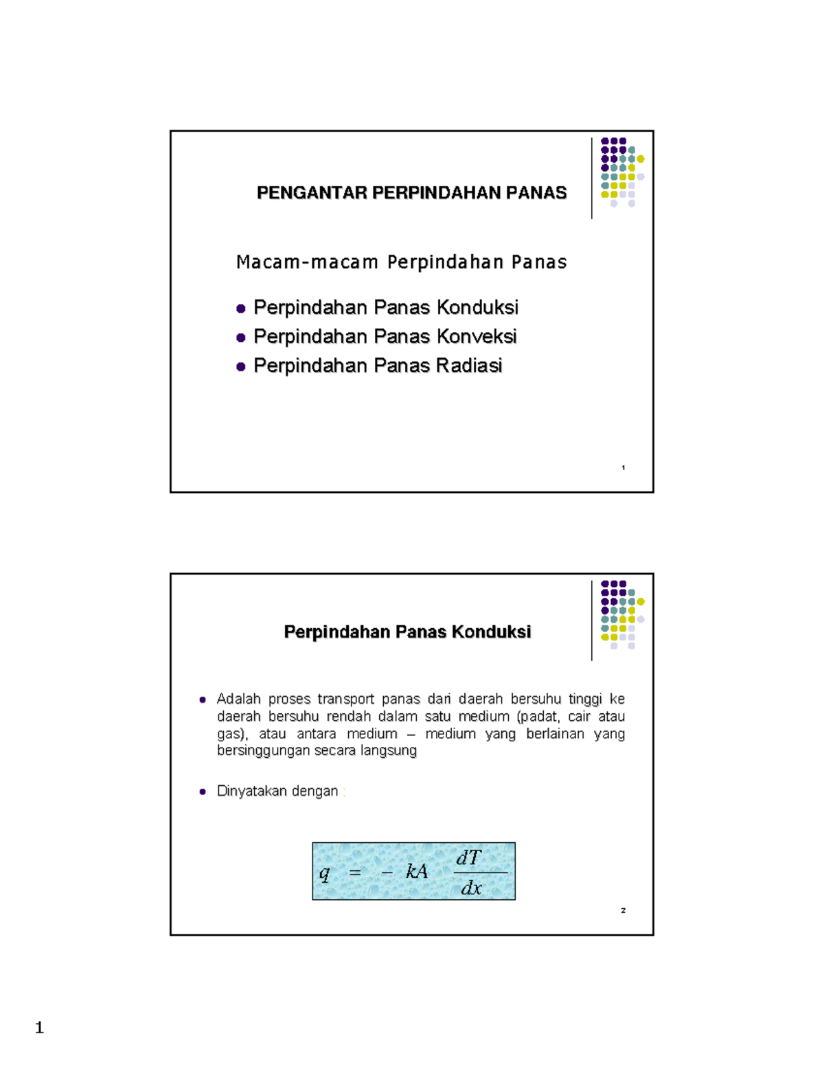 Diktat Kuliah Perpindahan Panas - 1 PENGANTAR PERPINDAHAN ...