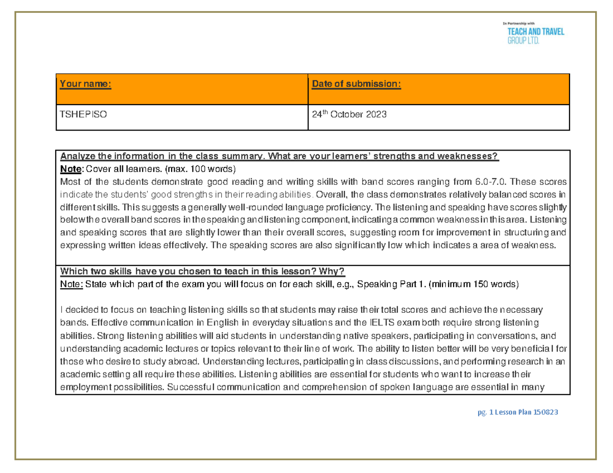Ielts EXAM Assignment - Listening Module Notes: Master the art of ...