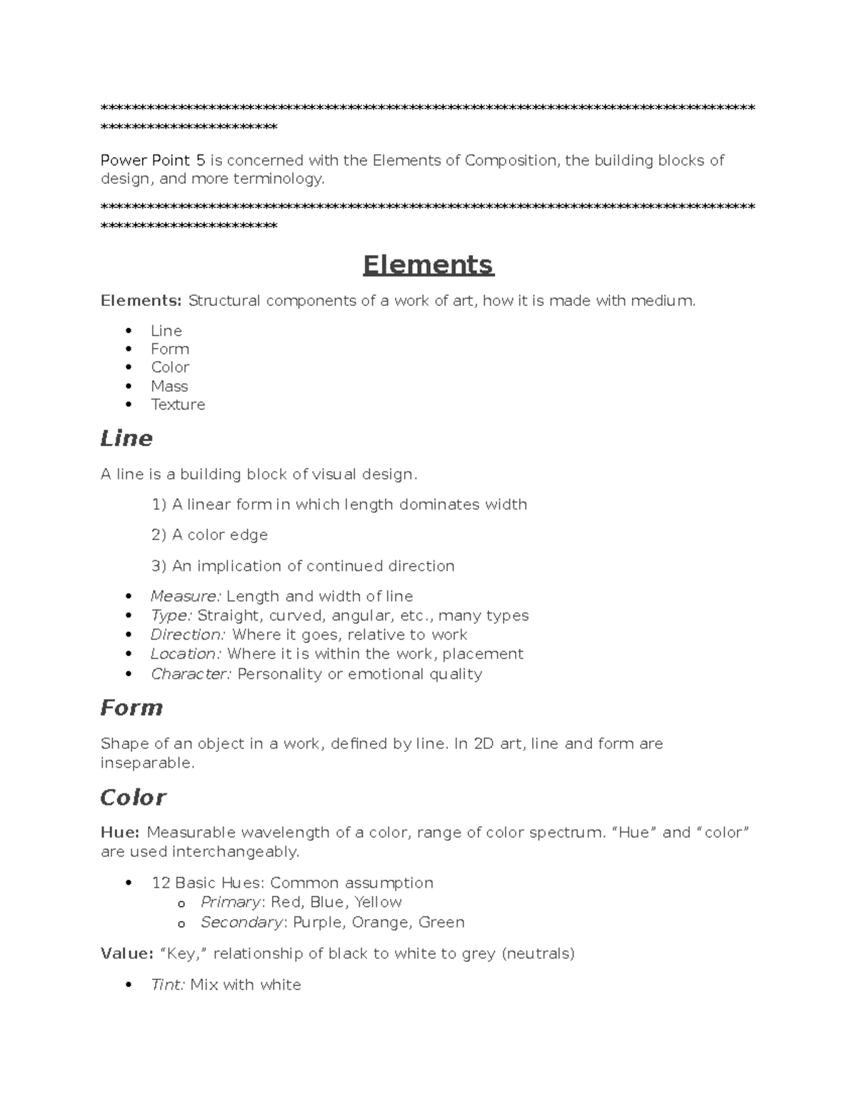 Elements of Visual Composition - - Studocu