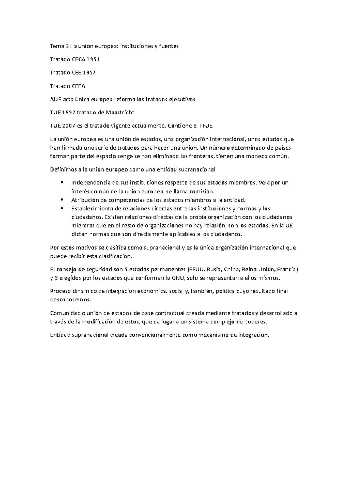 Tema 3 - apuntes - Tema 3: la unión europea: instituciones y fuentes ...