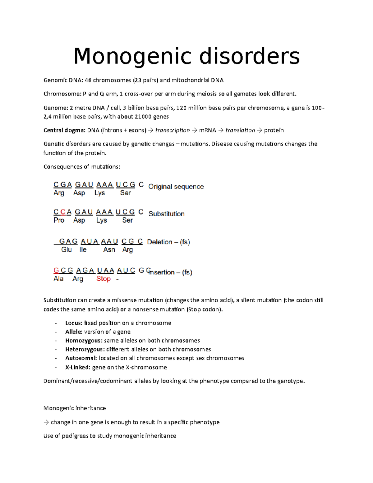 Monogenic disorders - Monogenic disorders Genomic DNA: 46 chromosomes ...