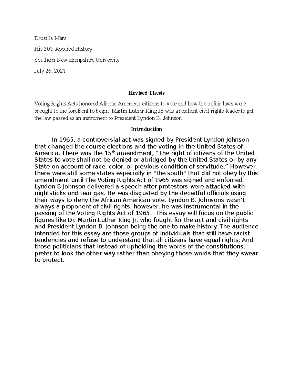 revised thesis to History - Drusilla Mars His 200: Applied History ...